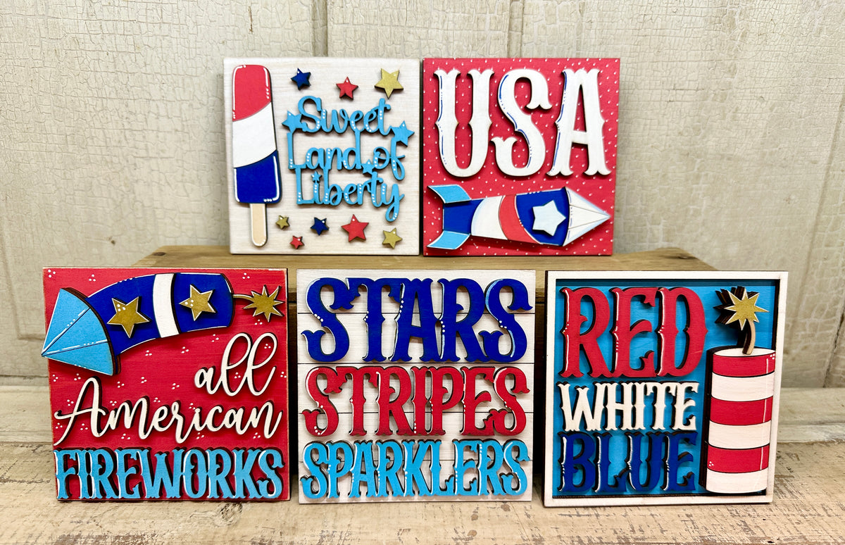 Interchangeable Patriotic 4th of July Inserts for Ladder or Frames - U ...
