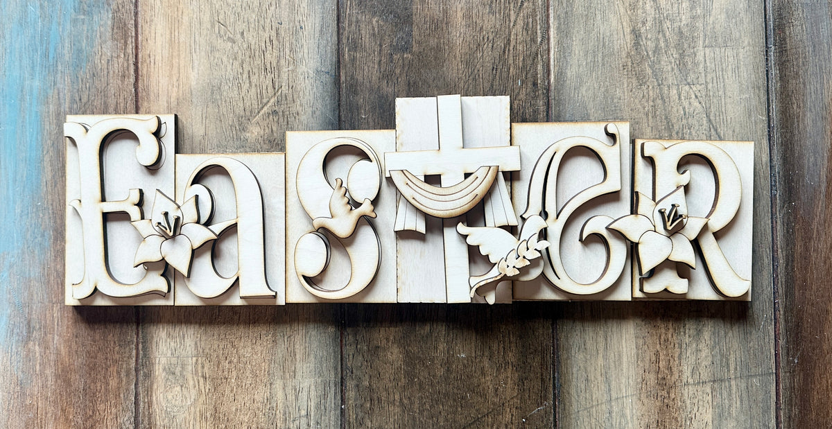 Easter Block Sign - Unpainted – Elderberry Place